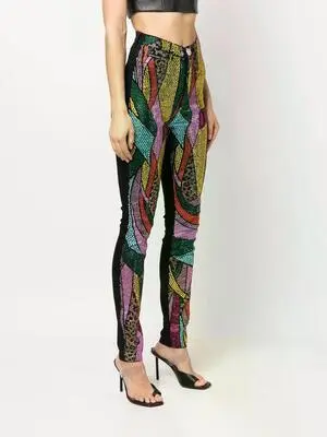 Philipp Plein Rainbow Patchwork Denim Jeggings
