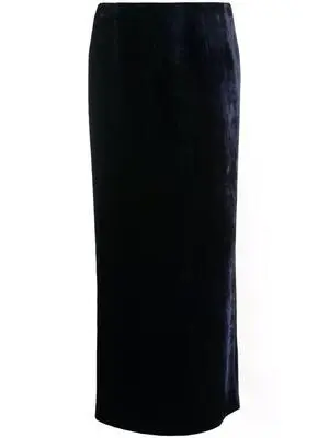 Fendi Zip-embellished Velvet Maxi Skirt