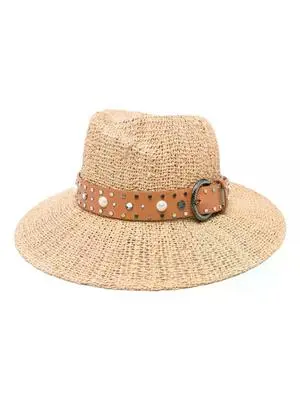MAISON MICHEL Virginie Decorative Belt Fedora Hat
