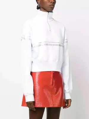 Gcds Logo-print Crystal-embellished Sweatshirt - White