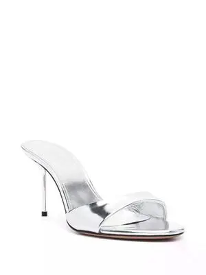 Paris Texas Lidia 70mm Leather Mules - Silver