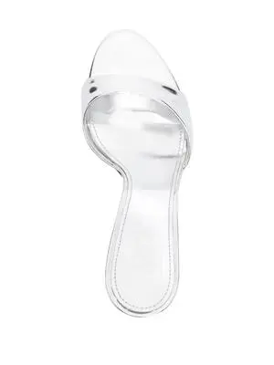 Paris Texas Lidia 70mm Leather Mules - Silver