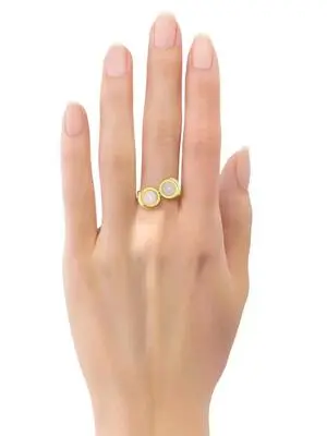 TASAKI 18kt Yellow Sliced Bezel Pearl Ring