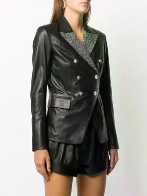 Philipp Plein Crystal-embellished Double-breasted Jacket