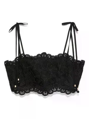 Zimmermann Rhiannon Embroidered Crop Top - Black