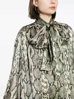 Balmain Snakeskin-print Silk Blouse