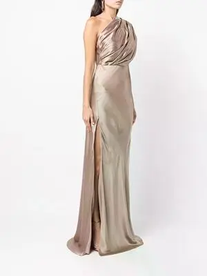 Michelle Mason Silk Asymmetrical Gown