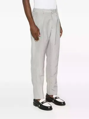 Fendi Tapered Leg Striped Trousers - Grey