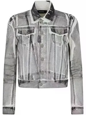 Dsquared2 Distressed Denim Jacket - Grey