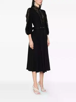 NISSA Lace-detailed Midi Dress