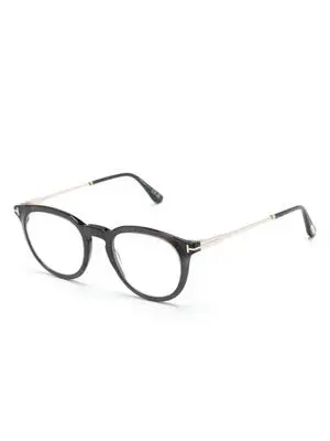 TOM FORD Logo-engraved Round-frame Glasses
