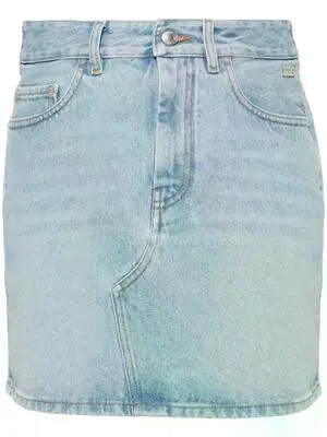 Gcds Logo-appliqué Denim Mini Skirt - Blue