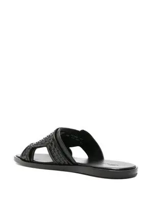 Santoni Duo Leather Slides
