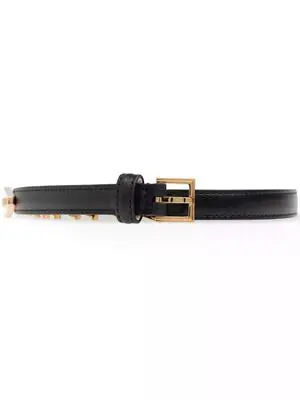 Versace V2025 Chain Leather Belt - Black