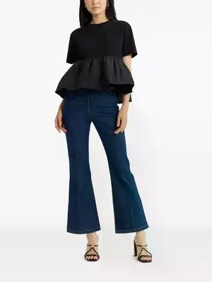 PATOU Ruffle-hem T-shirt - Black