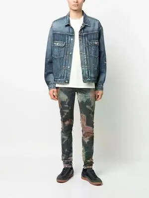 PURPLE BRAND Spray-pattern Slim-fit Jeans