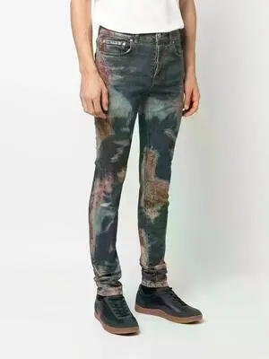 PURPLE BRAND Spray-pattern Slim-fit Jeans