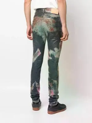 PURPLE BRAND Spray-pattern Slim-fit Jeans