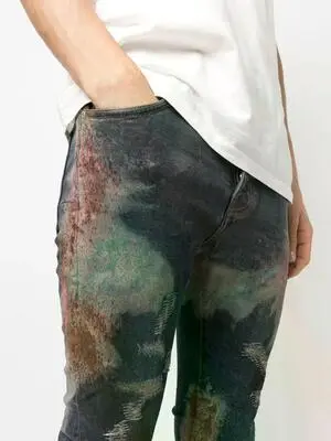 PURPLE BRAND Spray-pattern Slim-fit Jeans