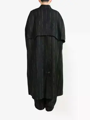 ZIGGY CHEN Asymmetric Pinstripe Virgin Wool Coat