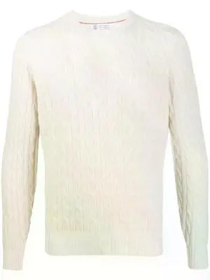 Brunello Cucinelli Cable Knit Cashmere Jumper - Neutrals