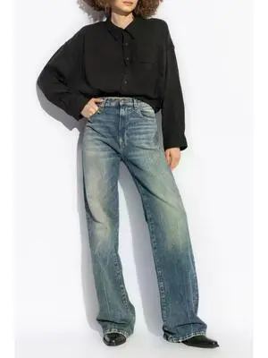 R13 Logo Patch Jeans - Blue