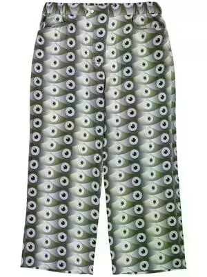 GMBH Eye-print Wide-leg Trousers - Green