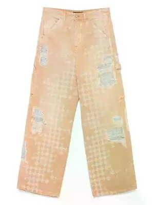 Amiri Distressed Straight-leg Jeans - Neutrals