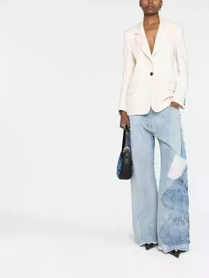 MSGM Single-breasted Crepe Blazer - Neutrals
