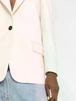 MSGM Single-breasted Crepe Blazer - Neutrals