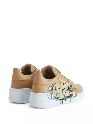 GIUSEPPE ZANOTTI Talon Graffiti-print Low-top Sneakers - Neutrals