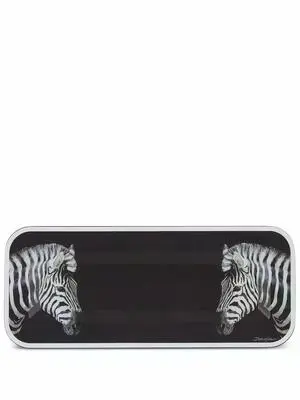 Dolce & Gabbana Small Zebra-print Wood Tray - Black