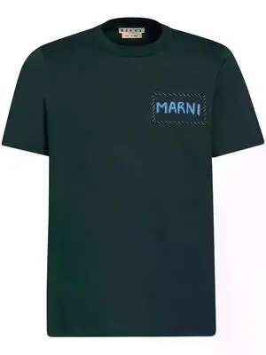 Marni Logo-patch Cotton T-shirt - Blue