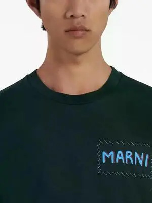 Marni Logo-patch Cotton T-shirt - Blue