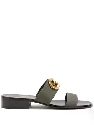 GIUSEPPE ZANOTTI Gregorie Logo-plaque Sandals - Black