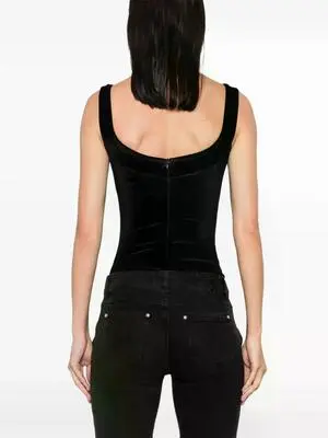 ATU BODY COUTURE Square-neck Velvet Bodysuit