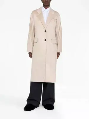 Prada Logo-embroidered Cashmere Coat