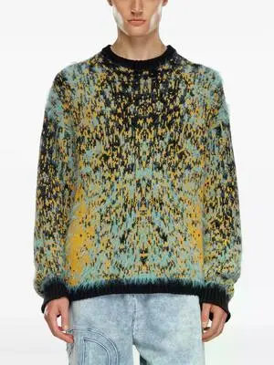 DIESEL® K-rain Sweater With Asymmetric Print - Black