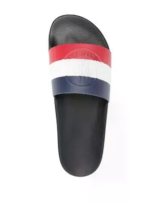 Moncler Basile Striped Slides - Black