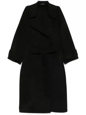 JOSEPH Double-breasted Wool-cashmere Blend Coat - Black