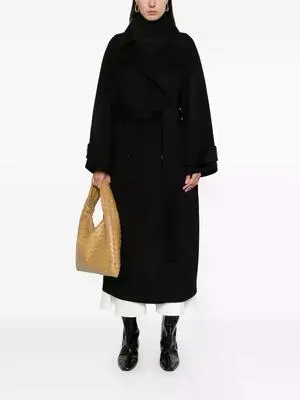 JOSEPH Double-breasted Wool-cashmere Blend Coat - Black