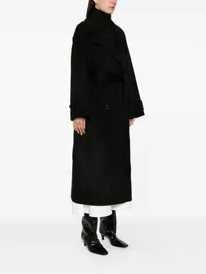 JOSEPH Double-breasted Wool-cashmere Blend Coat - Black