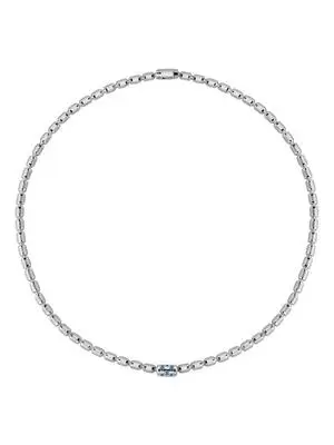 OFFICINA BERNARDI 18kt White Gold Lumen Sapphire And Diamond Necklace - Silver