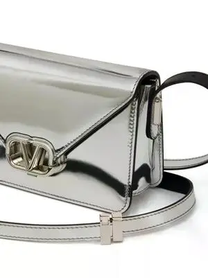 Valentino Garavani Small Letter Mirrored Shoulder Bag - Silver