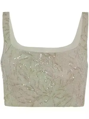 Brunello Cucinelli Sequin-embellished Linen Top