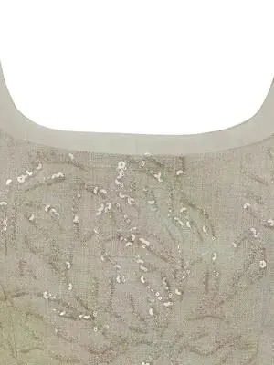 Brunello Cucinelli Sequin-embellished Linen Top