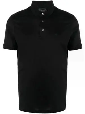 Emporio Armani Logo-print Polo Shirt - Black