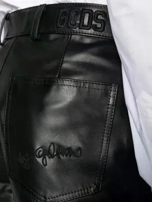 Gcds Thigh-length Leather Shorts