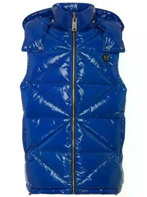 Philipp Plein Hexagon Logo-plaque Padded Gilet - Blue