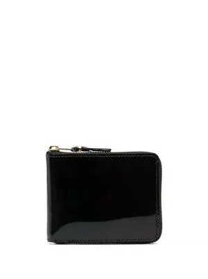 Comme Des Garçons Inside-printed Patent-leather Wallet - Black